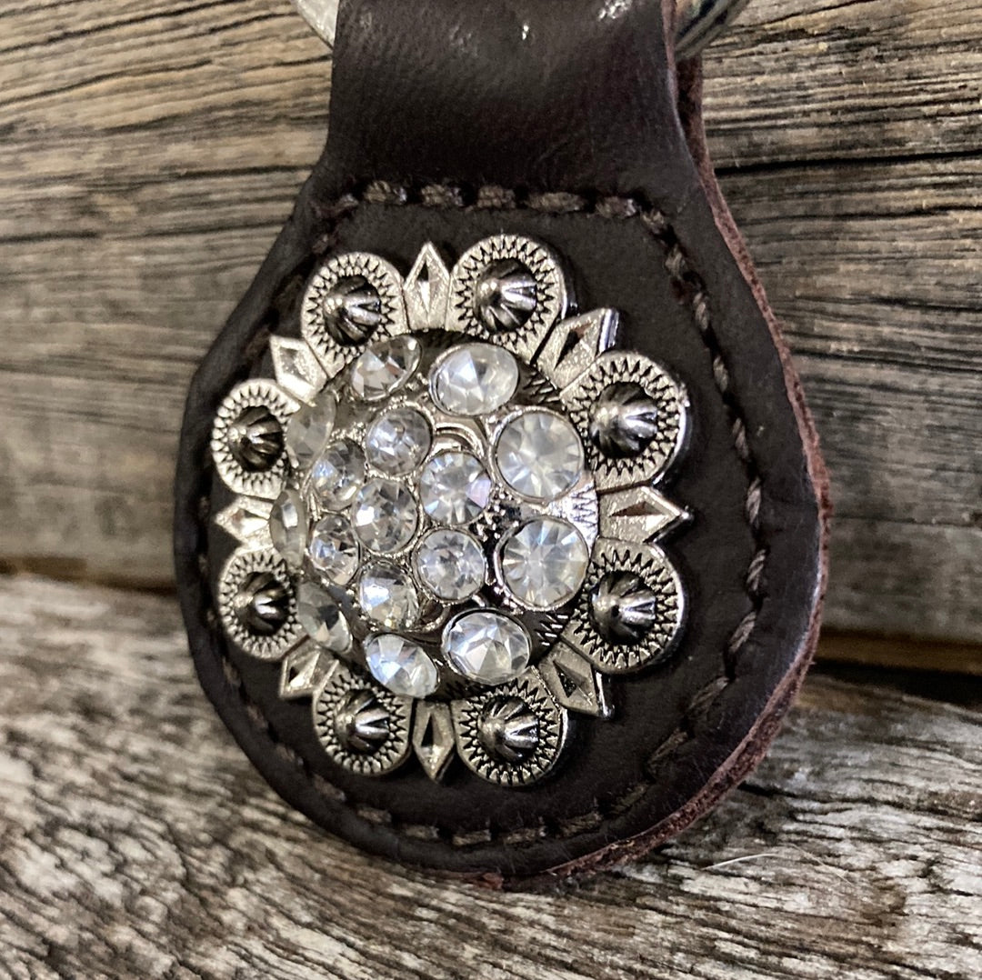 Coffee Leather Rhinestone Concho Keyring – Dusty Diamonds Australia