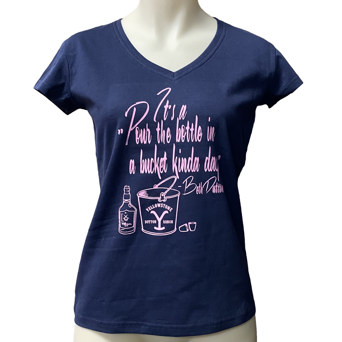 "Pour the bottle in a bucket kinda day" Beth Dutton Navy/Pink Yellowst ...