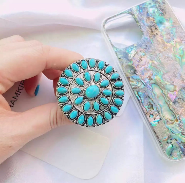 Turquoise Stone Concho Phone Pop Socket -VARIOUS DESIGNS ON SALE ...